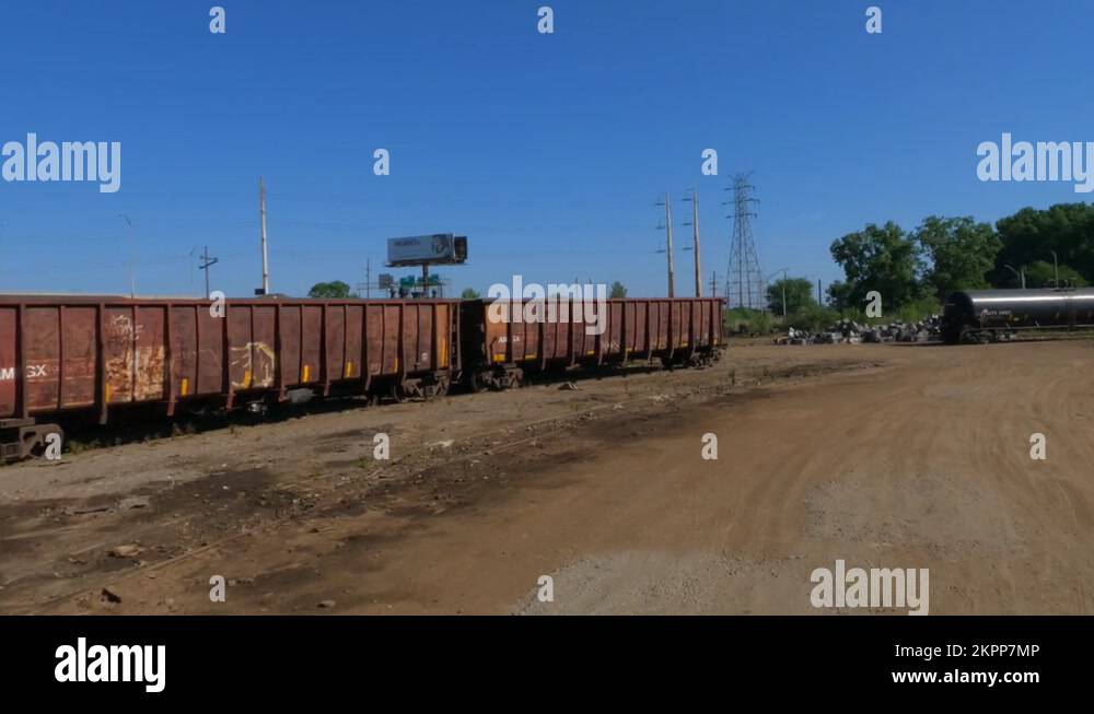 Recycling plant with train and railroad tracks in Gary Indiana Stock ...
