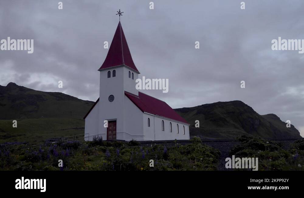 Vik church landmark iceland Stock Videos & Footage - HD and 4K Video ...