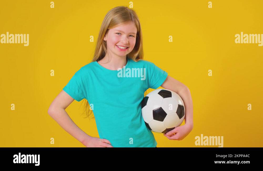 Girl holding soccer ball Stock Videos & Footage - HD and 4K Video Clips ...