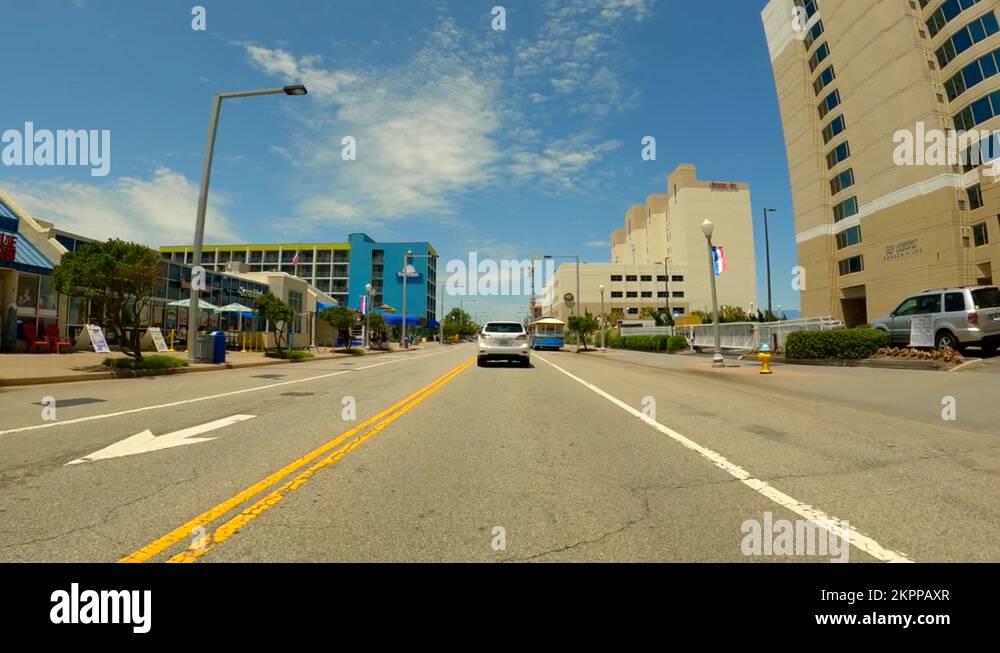 Driving along Atlantic Avenue Virginia Beach USA 4k 60p Stock Video ...