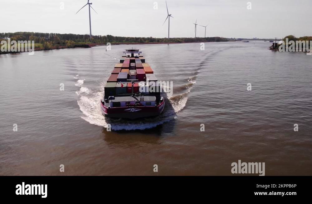 Petran Container Vessel Cruising On The Serene Oude Maas River In The ...
