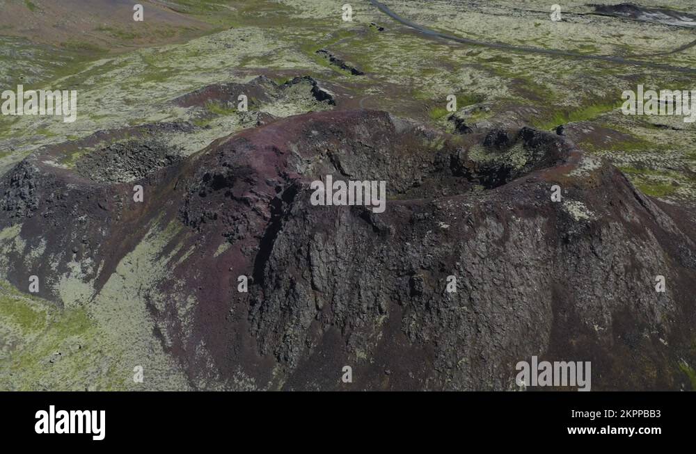 Beautiful Spatter Cone Of Stóra-Eldborg Crater On Reykjanes Peninsula ...