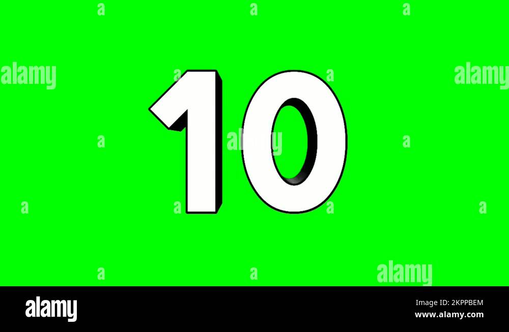 Animation cartoon number ten 10 on green screen background 4k Stock ...