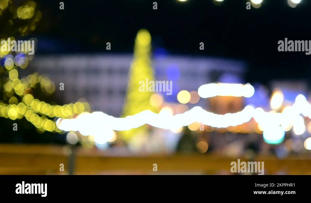 People skating on ice skating rink in open air, a large Christmas New ...