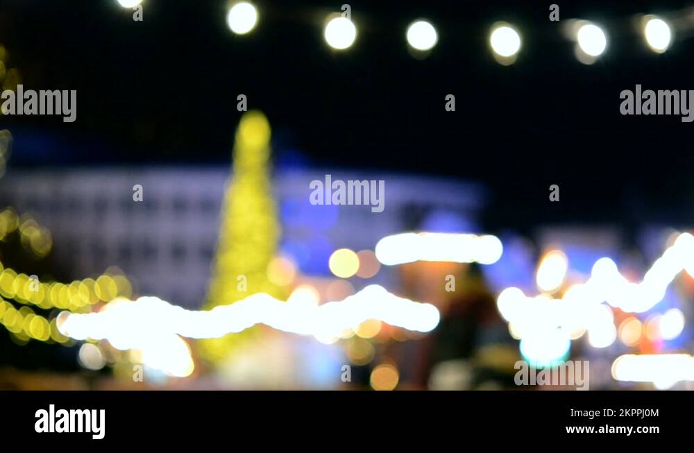 People skating on ice skating rink in open air, a large Christmas New ...