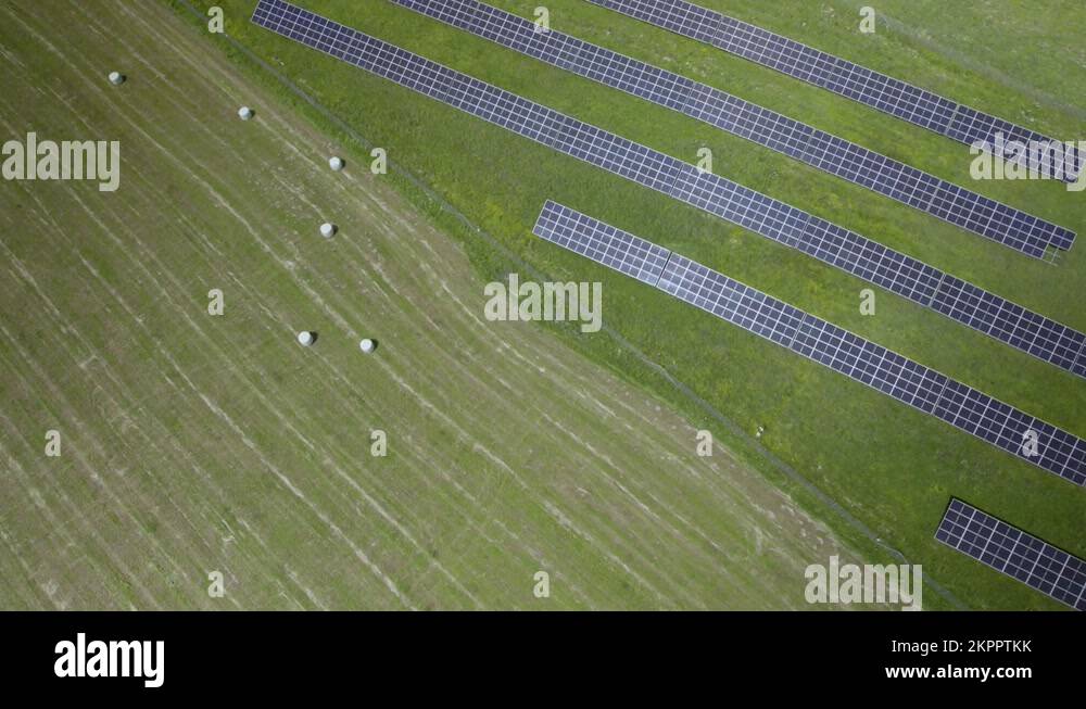 Solar Pv Panels installation Array Mounted in Green Field Land, New ...