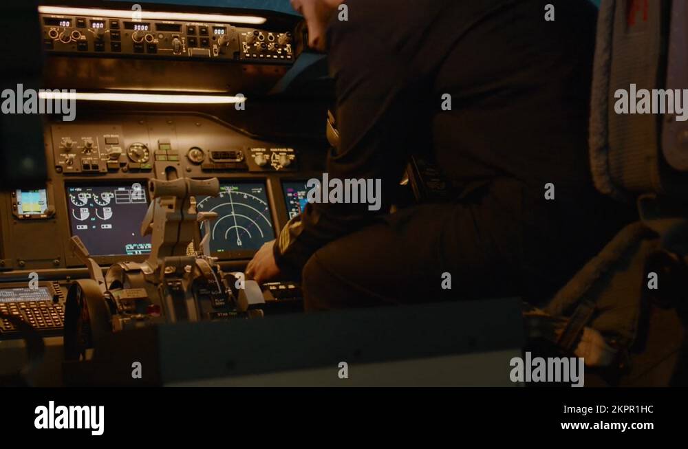 Aircraft Captain Using Destination Coordinates To Fly Airplane Stock Video Footage Alamy