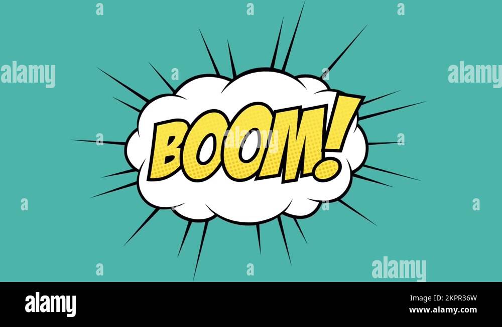Animation of comic 5 options text over multiple comic speech bubbles ...