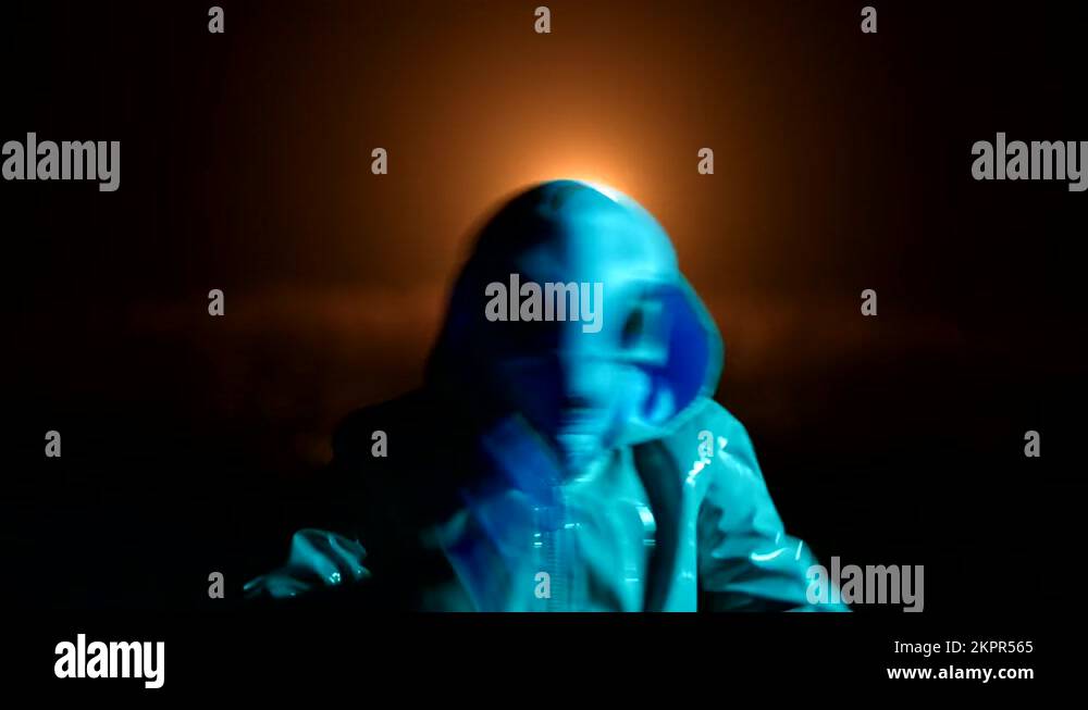 Hilarious alien dancing on dark backdrop. Funny meme footage of arrived ...