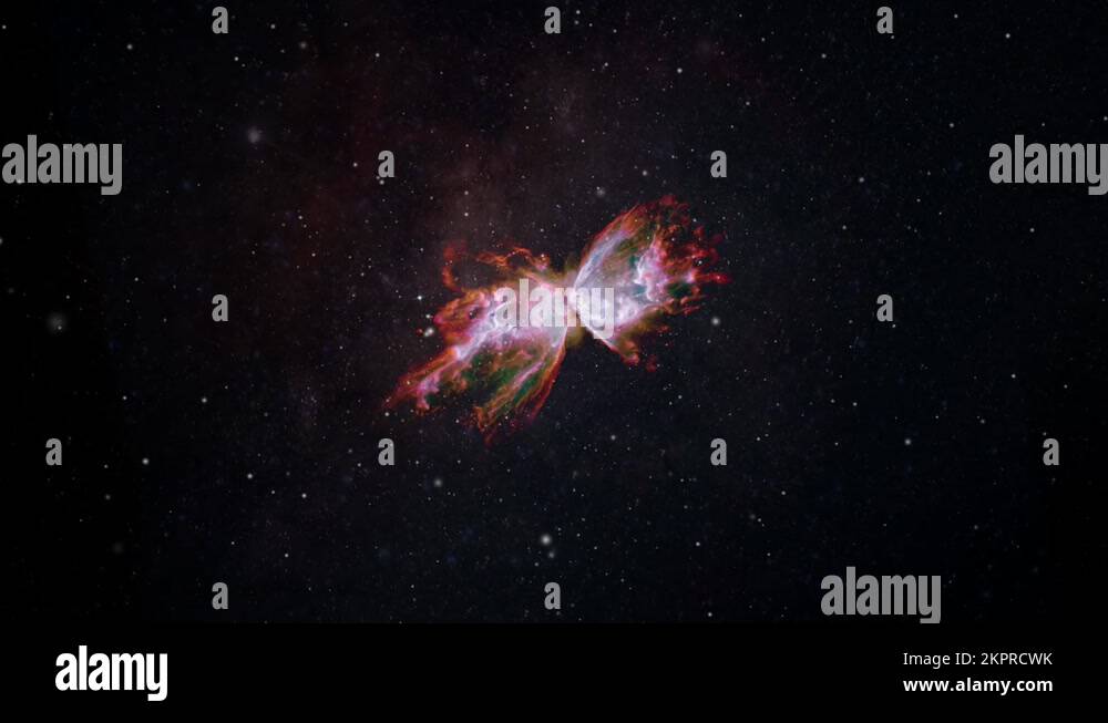 Butterfly Nebula in the northern constellation of Scorpius. Zooming ...