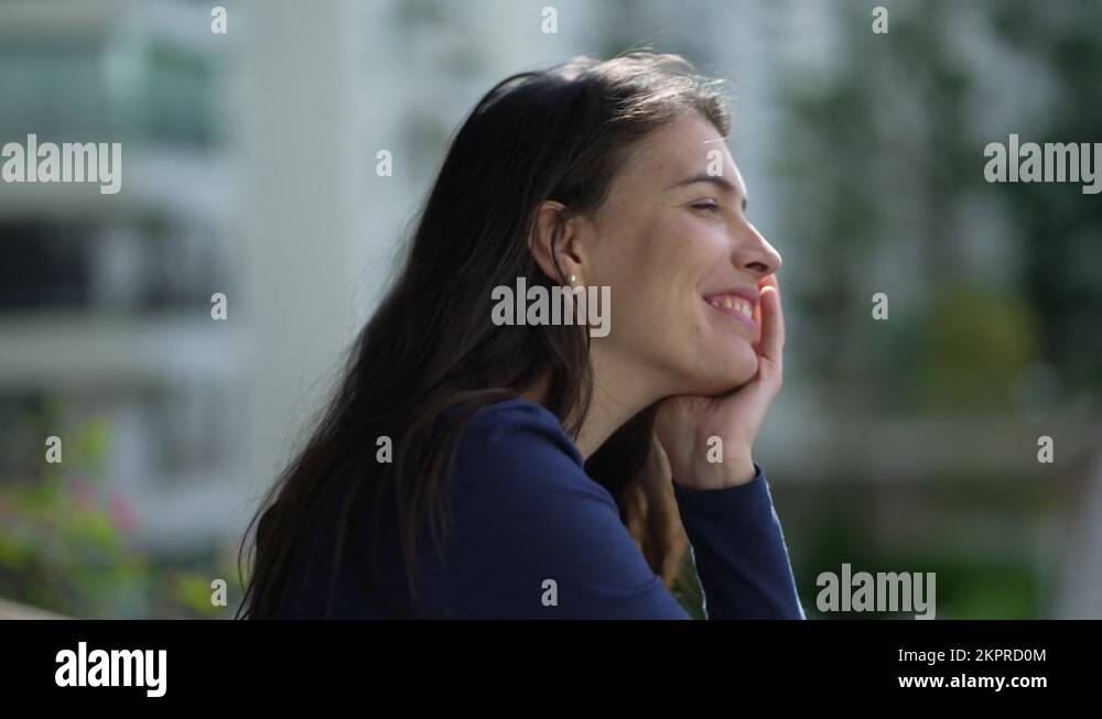 Woman relaxed smiling outside Stock Videos & Footage - HD and 4K Video ...