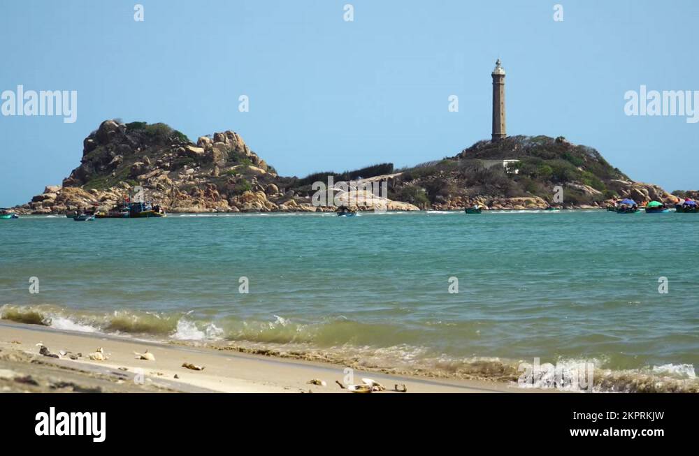 Ke Ga Lighthouse Built On Promontory On The Landscape Of Khe Ga Island ...