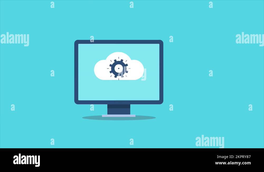 Cloud computing connection with digital devices, 4k animation Stock ...