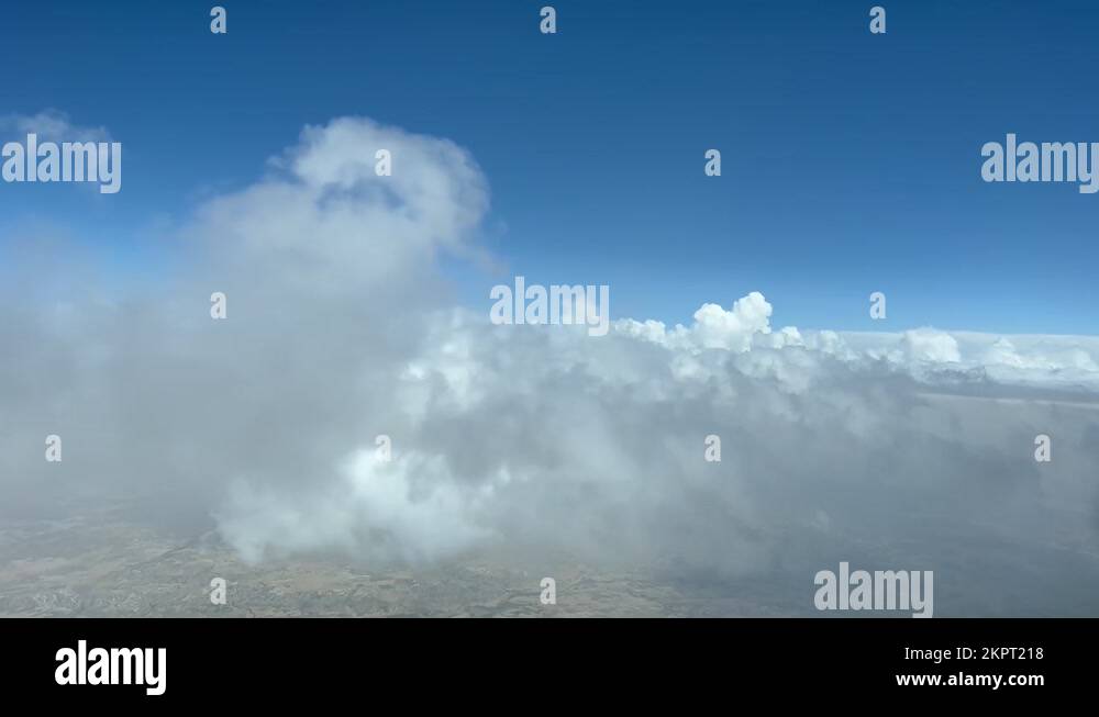 Impressive pilot point of view from a jet cockpit while overflying ...