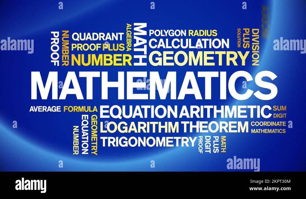 Mathematics animated tag word cloud,animation kinetic typography ...