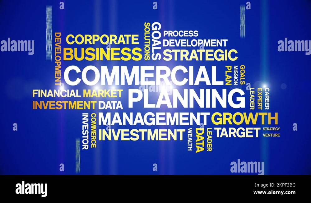 Commercial Planning animated word cloud,animation typography seamless ...