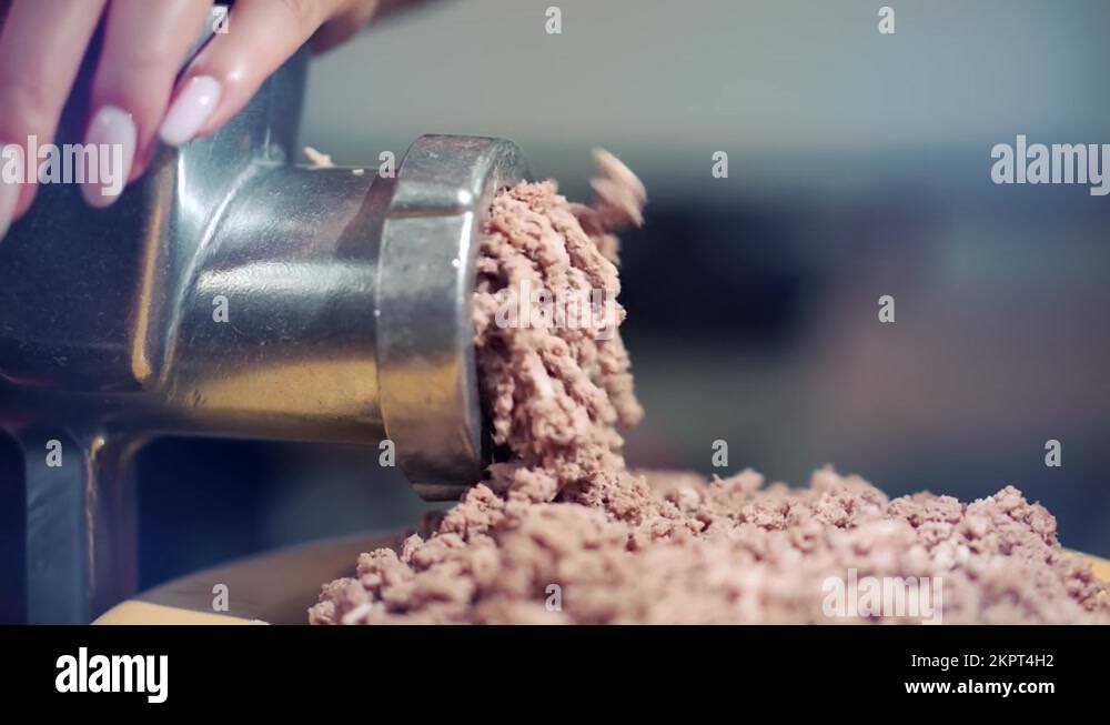 Butcher's Shop Minced Fresh Chopped Meat. Mixed Pork and Beef Stock ...