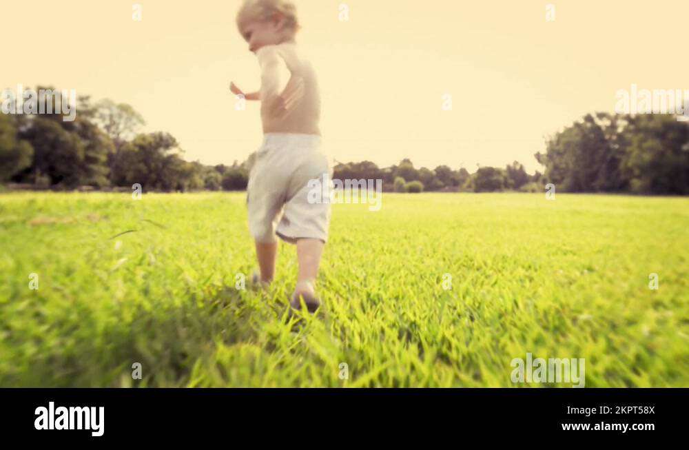 Youll never catch me. 4k video footage of a little boy having fun in ...