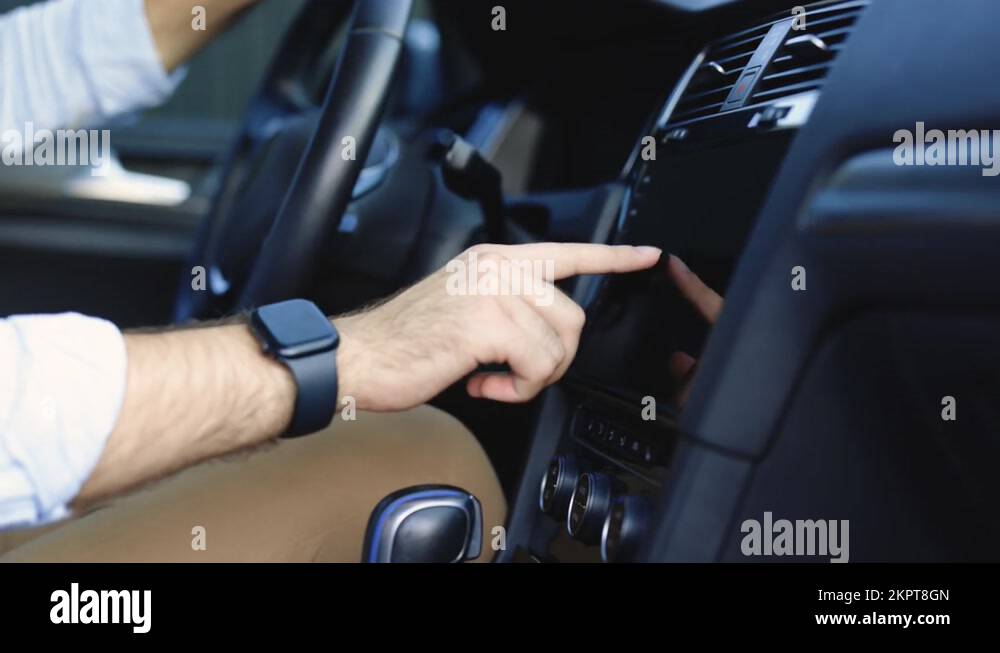 Male man hand touching, clicking, tapping, sliding, dragging and ...