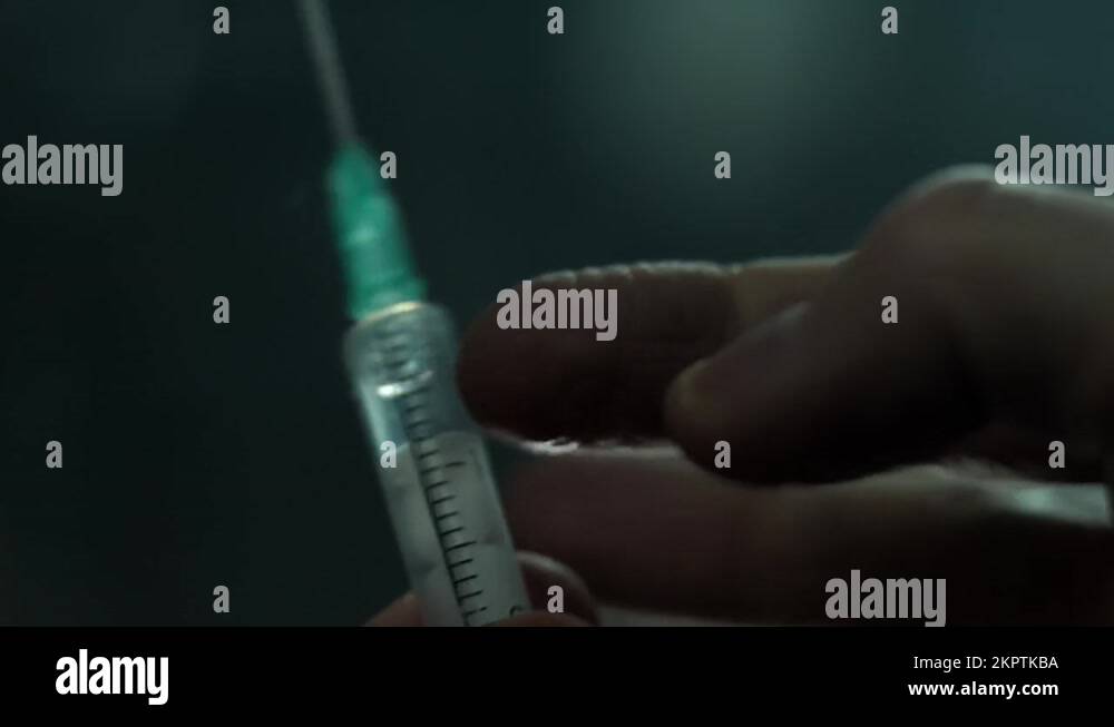 Drug Addict Beats Syringe With Heroin Or Meth Before Injection Stock ...