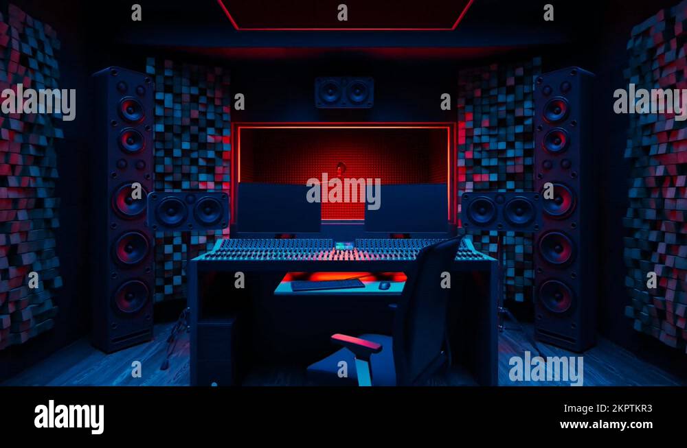 Audio console in a music recording studio. Professional sound mixer ...