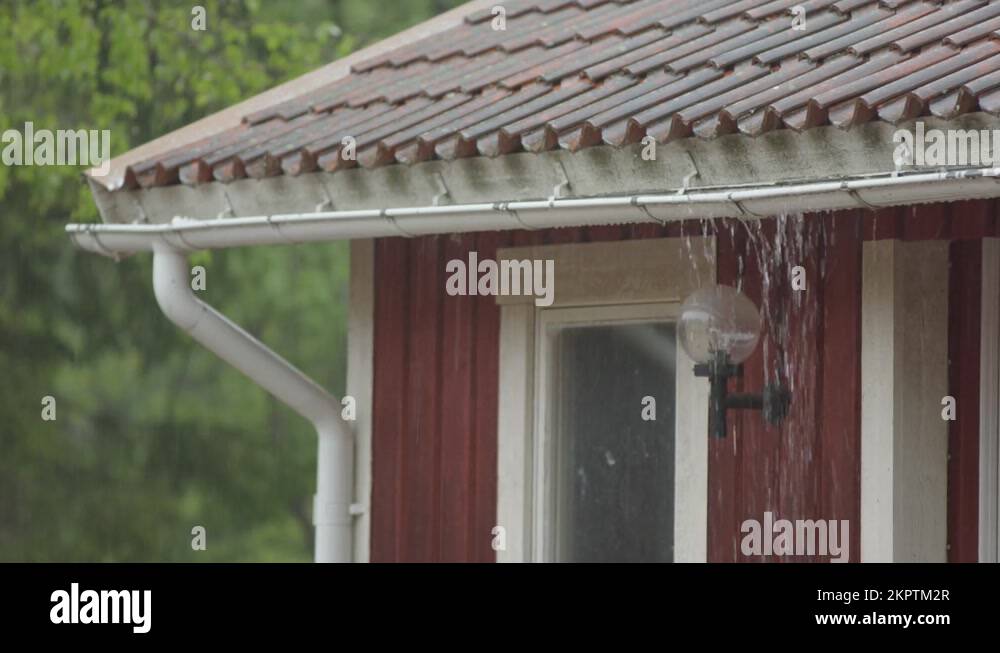 House roof damage by heavy rainfall Stock Videos & Footage - HD and 4K ...