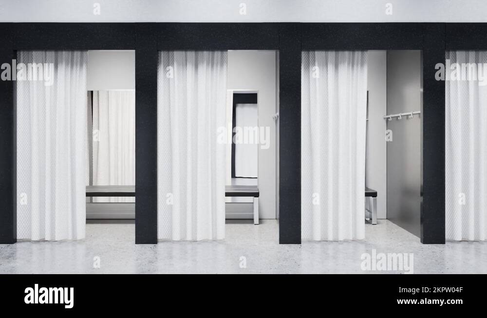 Contemporary Fitting Room Interior In A Mall Dressing Room In A
