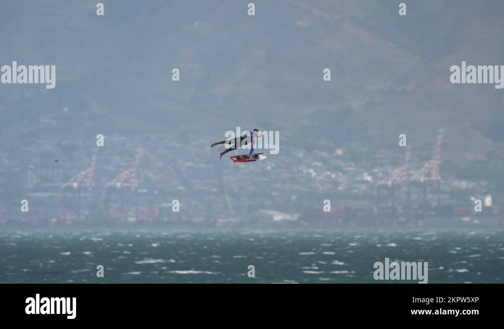 Dutch kiteboarder Kevin Langeree competing in Red Bull King of the Air ...