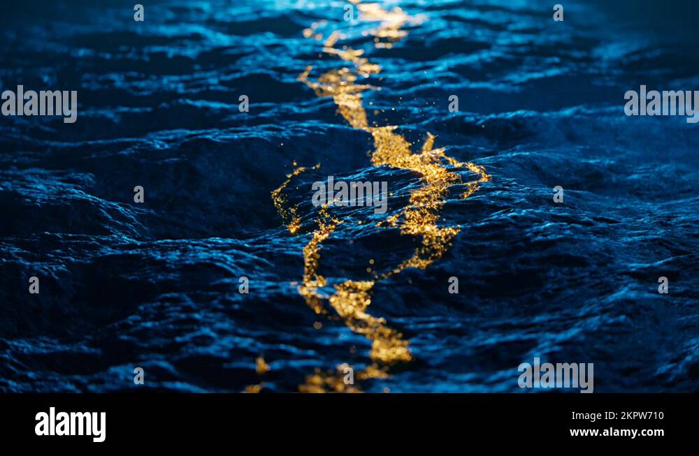 Shiny gold vein in the solid rock. Expensive noble metal. Golden ore ...