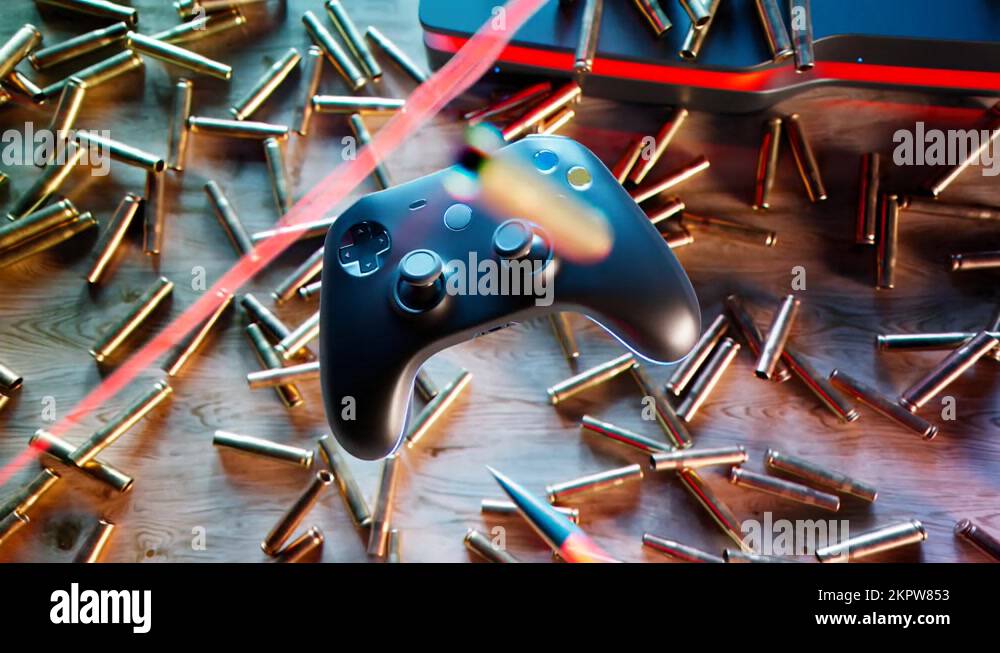 Gaming controller for PC or console during the action video game ...