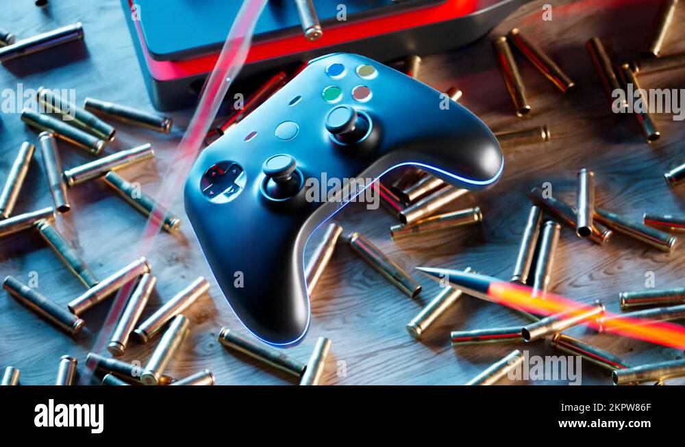 Gaming controller for PC or console during the action video game ...