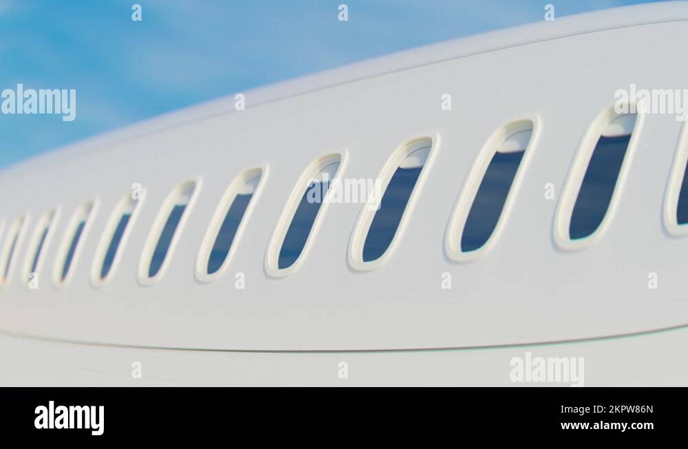 Airplane windows from the outside in a seamless looping animation ...