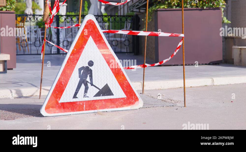 Red and white warning sign Stock Videos & Footage - HD and 4K Video ...