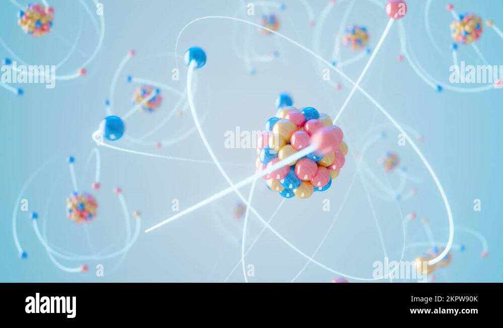 Abstract visualization of the molecule. Glowing atom symbol with ...