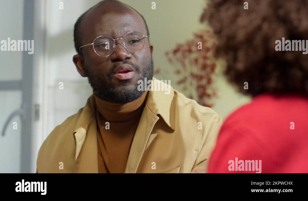 Emotional African American Man Disputing with Wife Stock Video Footage ...