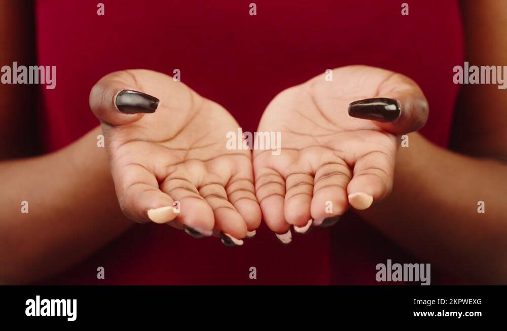 Black skin texture close-up, hand palms close-up. Native African ...
