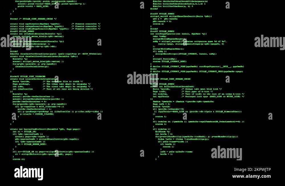 A Double Set Of Source Code Instructions Scrambled Text Scrolling On A Stock Video Footage Alamy 
