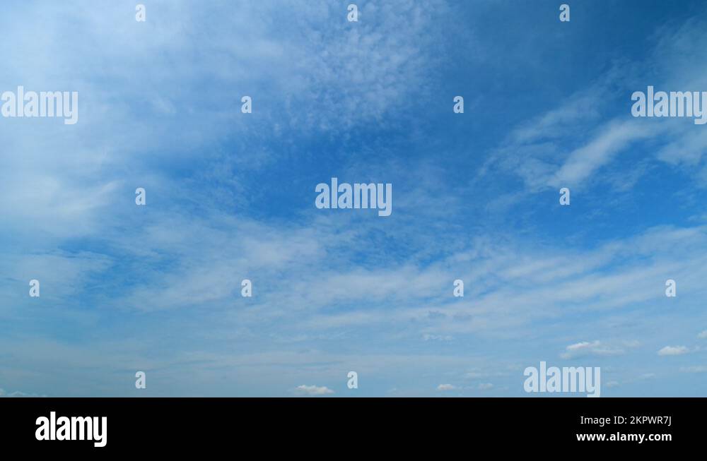 Sky with several layers of clouds moving in different directions. Sun ...