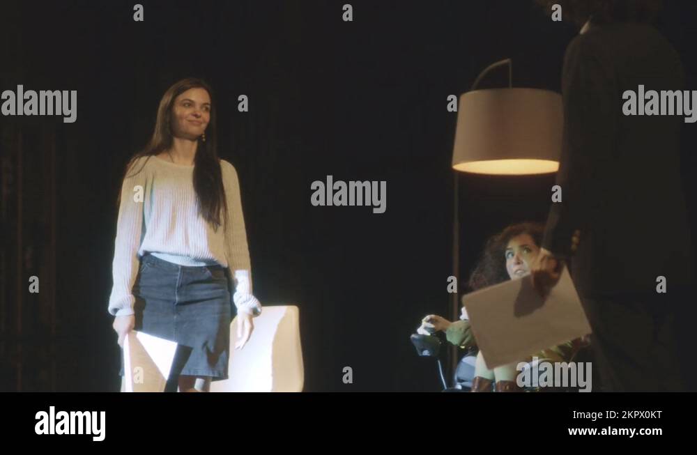 Diverse actors playing a scene in theatre Stock Video Footage - Alamy