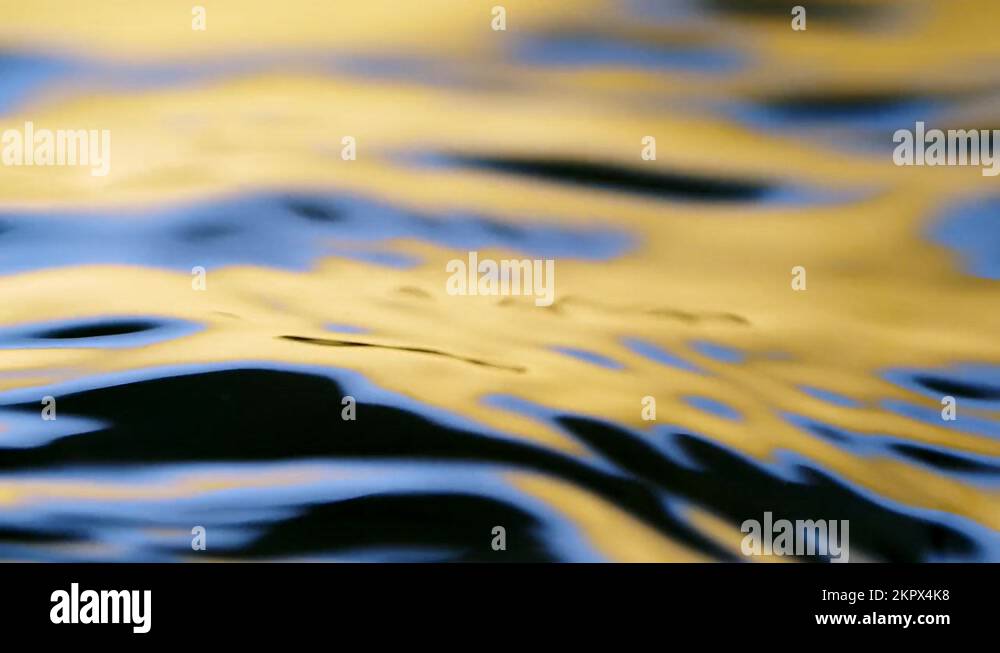 Water surface yellow and blue texture with clean ripples and wave Stock ...