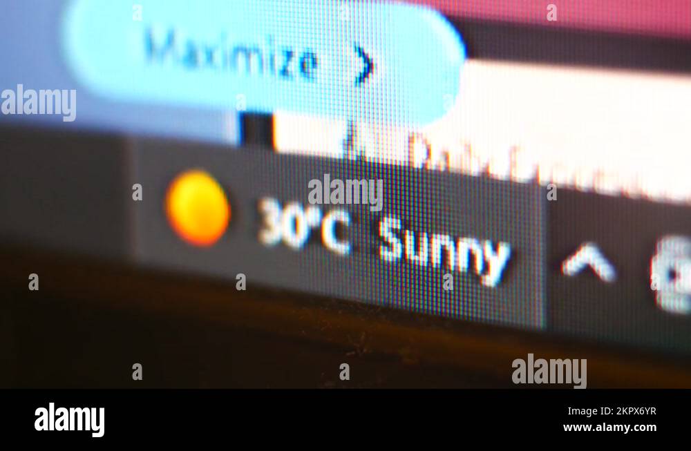Cursor over PC computer temperature display showing 2022 heatwave ...