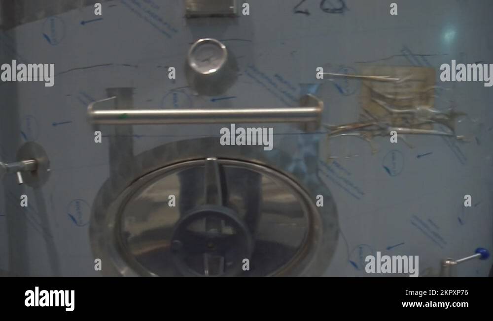 Multiple huge metal container tanks inside of the modern production ...