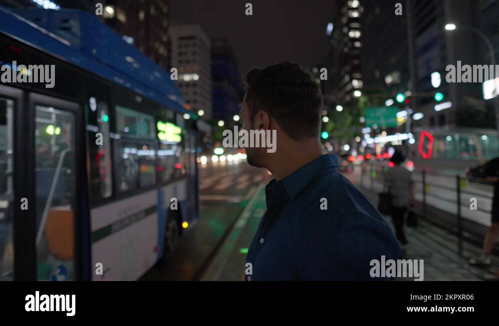 Man standing bus stop waiting Stock Videos & Footage - HD and 4K Video ...