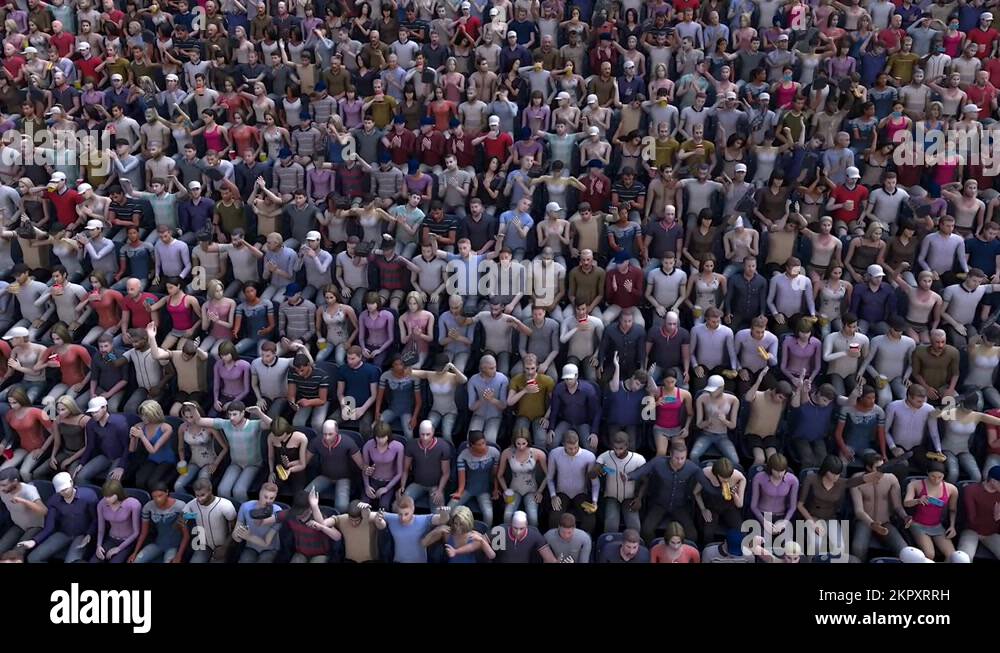 People and Crowd Waving Their Hands in Stadium, 3D Animations Crowd ...