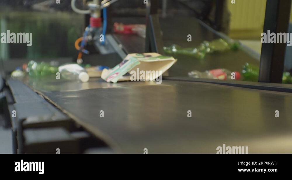 modern waste processing.garbage moves along the conveyor of the sorting line Stock Video Footage ...
