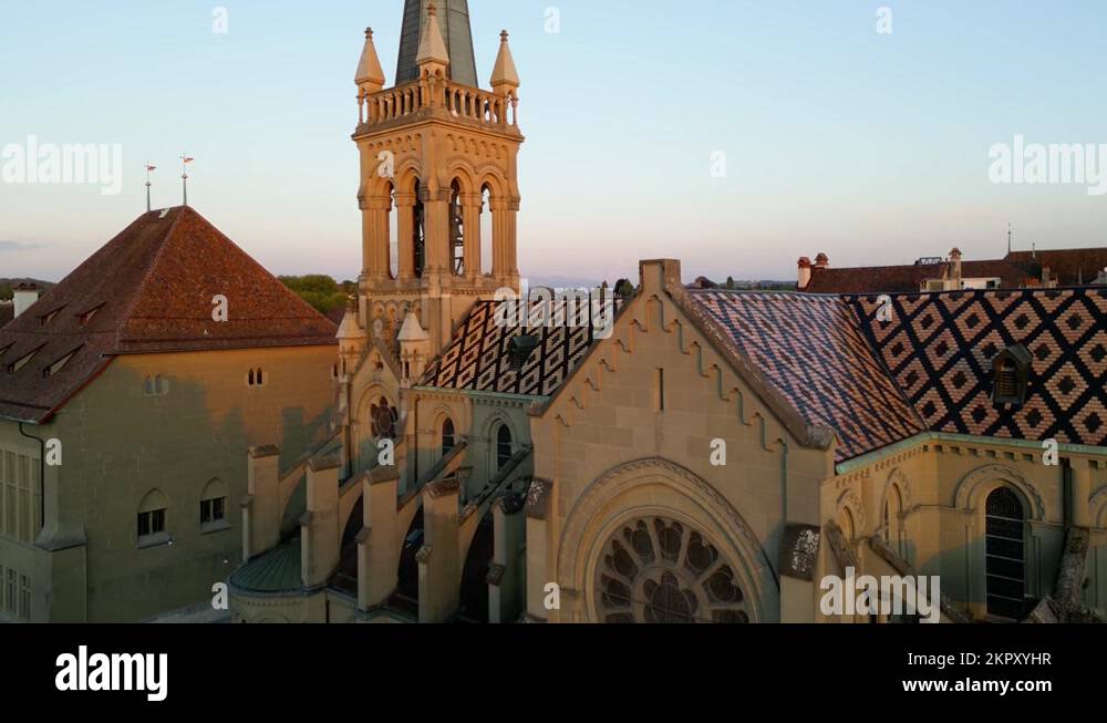 St Peter and Pauls Church in Bern in Switzerland from above Stock Video ...