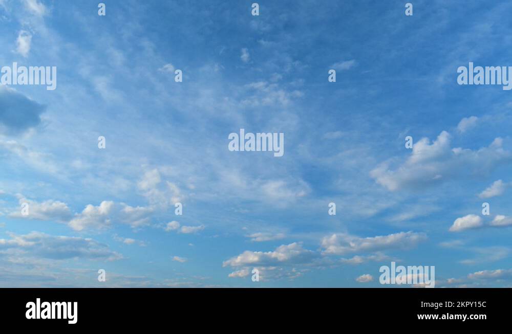 Sky with several layers of clouds moving in different directions. Sun ...