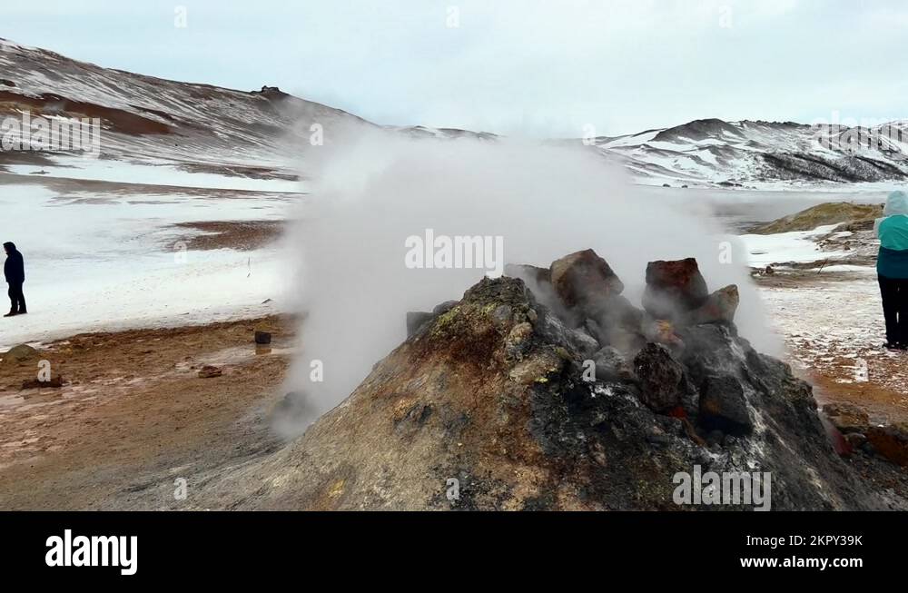 Mývatn Geothermal Site Area in Iceland, Natural Volcanic Fumarole ...