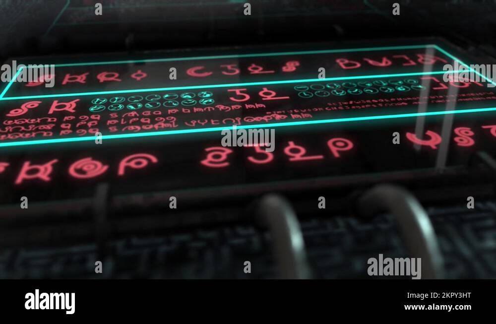 High quality 3D CGI render of alien technology with a reflective screen ...