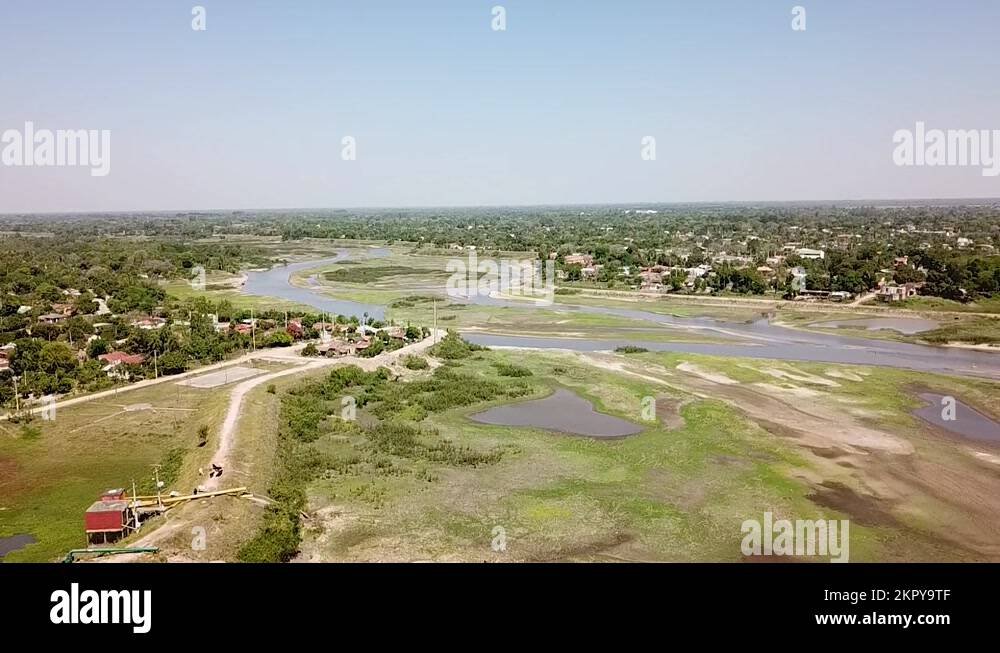 River drying up due to climate change. Shortage of water in Latin ...